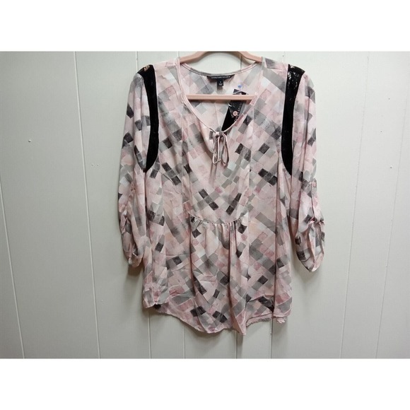 Signature Studio | Tops | Signature Studio Womens Pinkblack Geometric ...